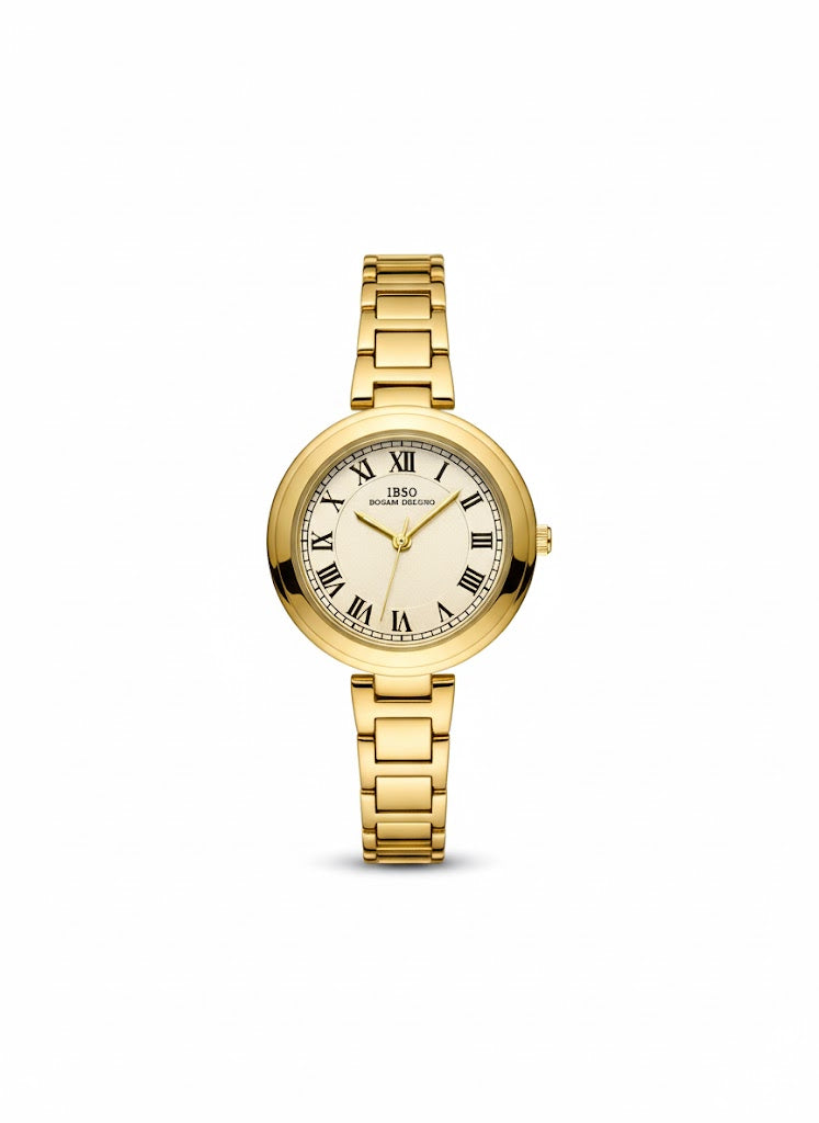 IBSO Women’s Watch Japanese Quartz Movement Gold Stainless Steel Strap ...